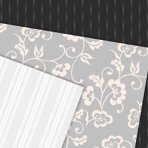 Classic Wedding Digital Paper, Seamless Patterns in Blush Pink and Gray ...