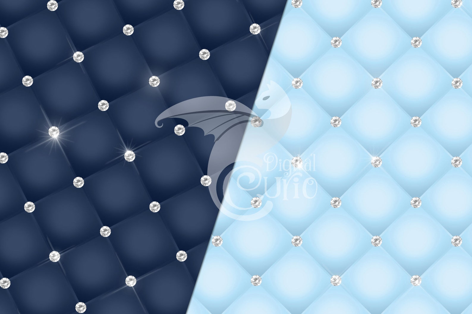 Blue Diamond Tufted Digital Paper Seamless Royal Luxury Glam - Etsy Canada