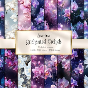 Enchanted Orchids Digital Paper - Dark Fantasy Floral Patterns ...