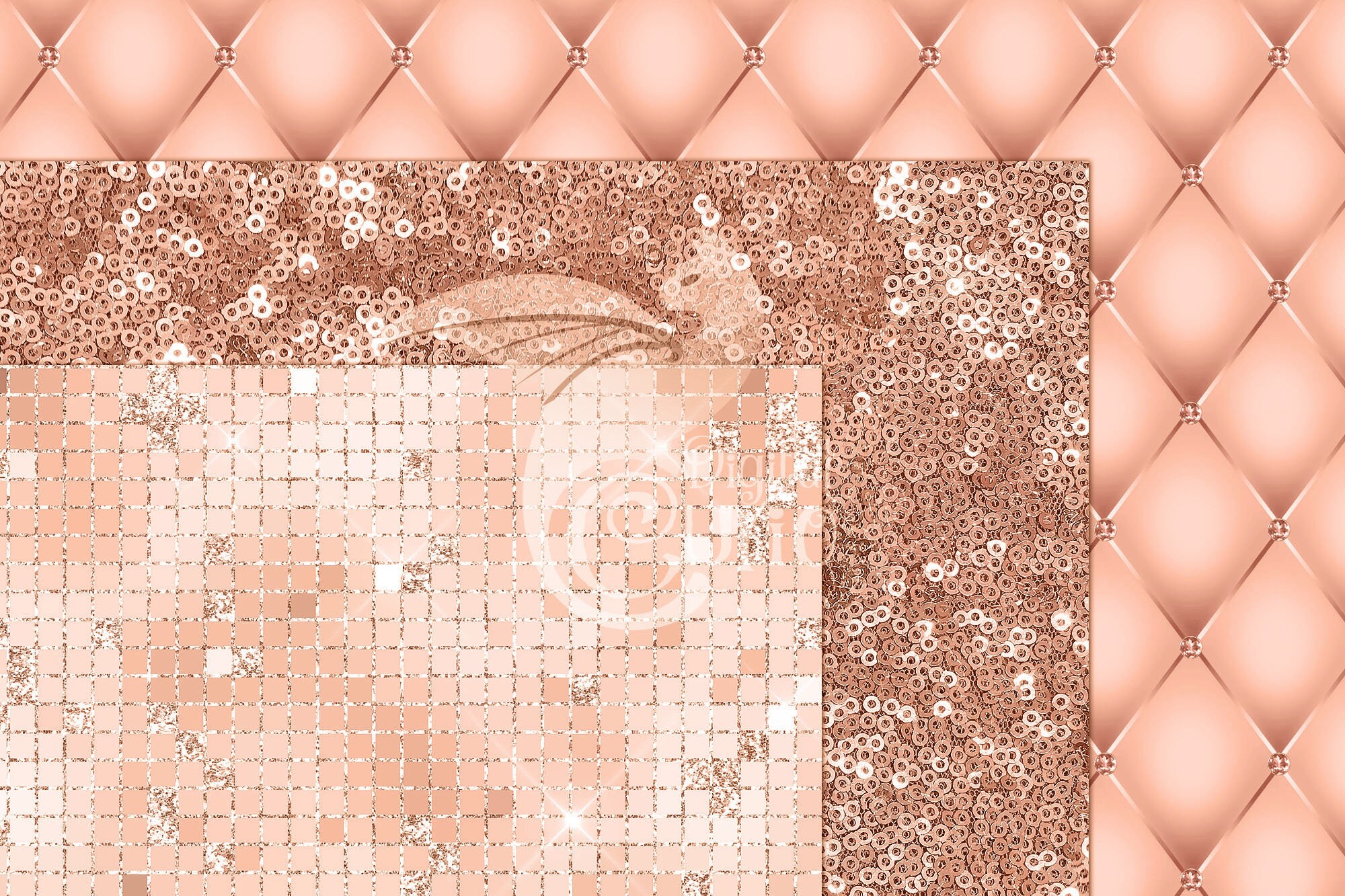 Peach Shimmer Digital Paper Seamless Metallic Sparkle - Etsy