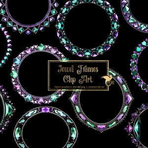 Jewel Frames Clipart – Glam Art Graphics, Commercial Use (digital ...