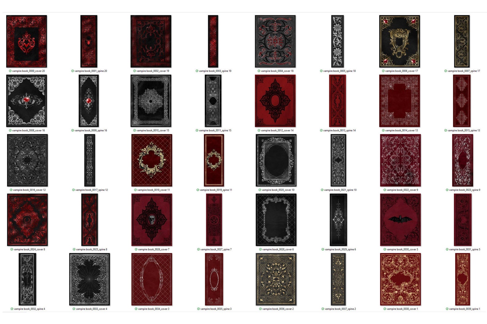 Vampire Book Covers Printable Decorative Gilded Book Covers - Etsy