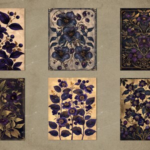 Nightshade Journal Paper, Notebook Digital Paper Art Nouveau Gothic ...