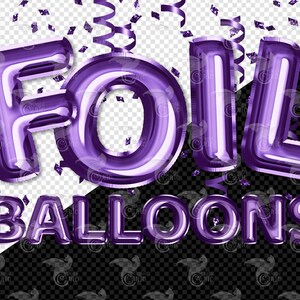 Violet Foil Balloon Alphabet Clip Art - Digital Instant Download ...