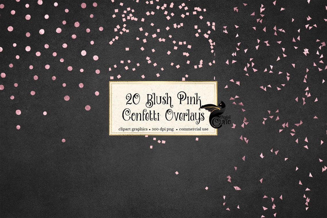20 Blush Pink Confetti Overlays in PNG Format With Transparent | Etsy