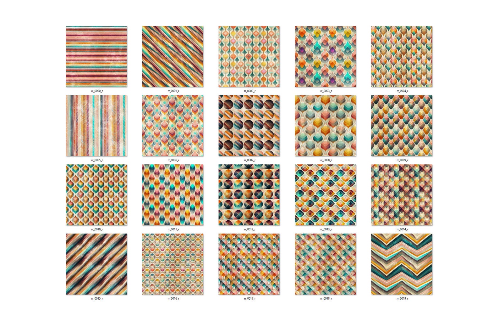 Retro Rainbow Grunge Digital Paper, Seamless Printable Scrapbook Paper ...