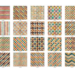 Retro Rainbow Grunge Digital Paper, Seamless Printable Scrapbook Paper ...