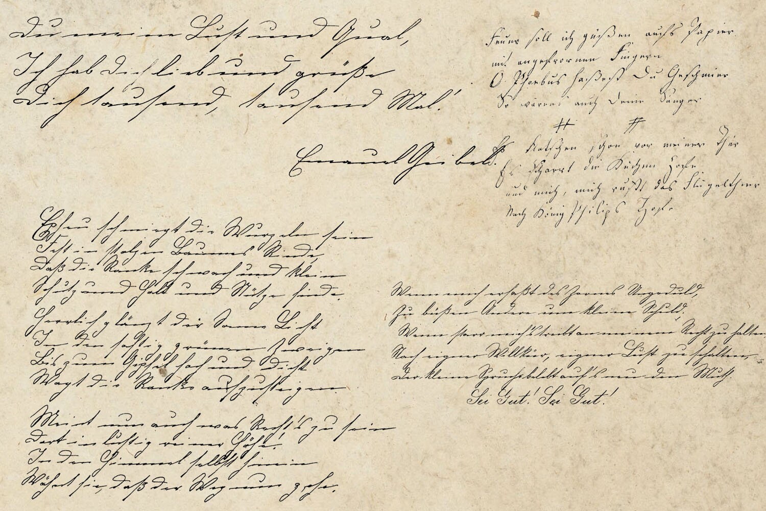 Antique German Handwriting Overlays, Poetry Ephemera (PNG, Digital ...