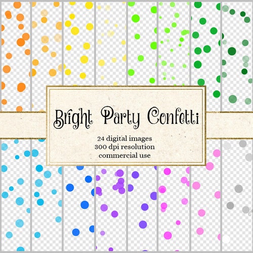 Polka DOTS Clipart Overlays Pastel Confetti Party Digital - Etsy