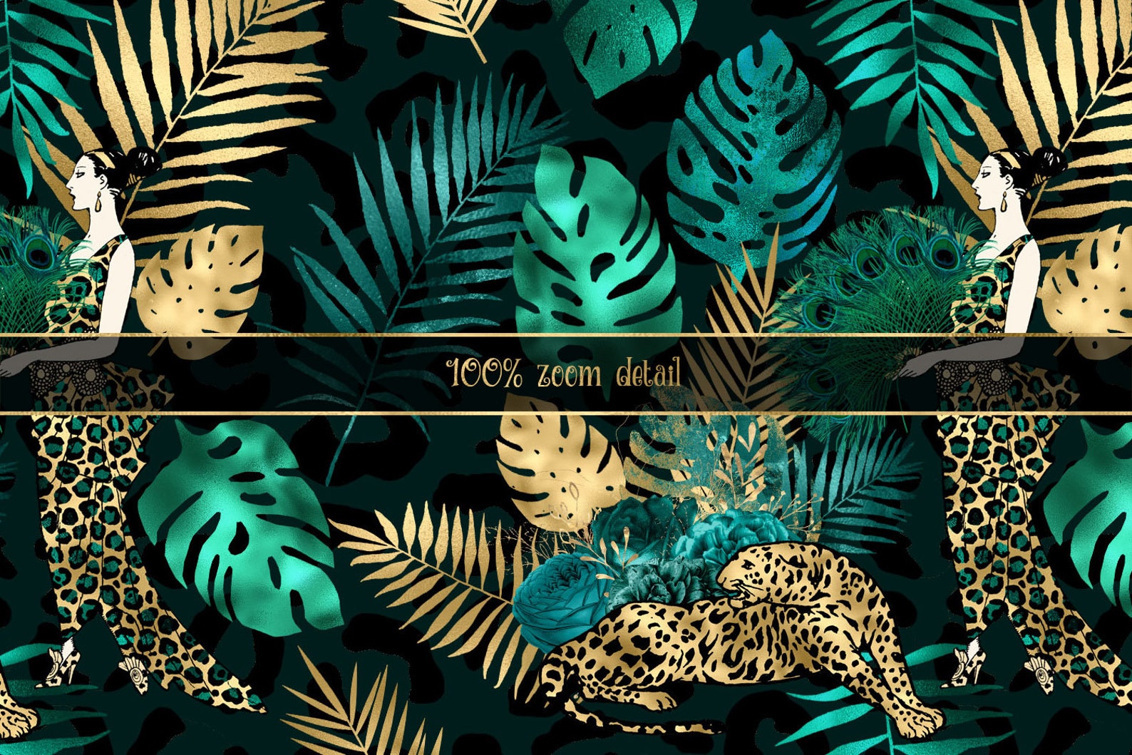 Teal and Gold Leopard Digital Paper Seamless Leopard Spot - Etsy UK