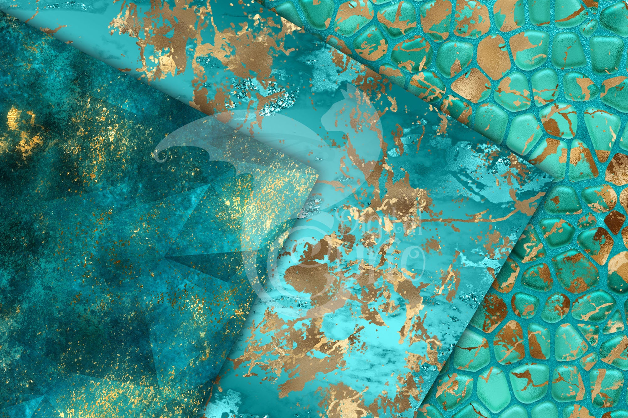 Turquoise Stone Digital Paper Jewel Marble Texture - Etsy