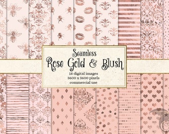 Rose Gold and Blush Digital Paper Seamless Pink and Rose Gold - Etsy