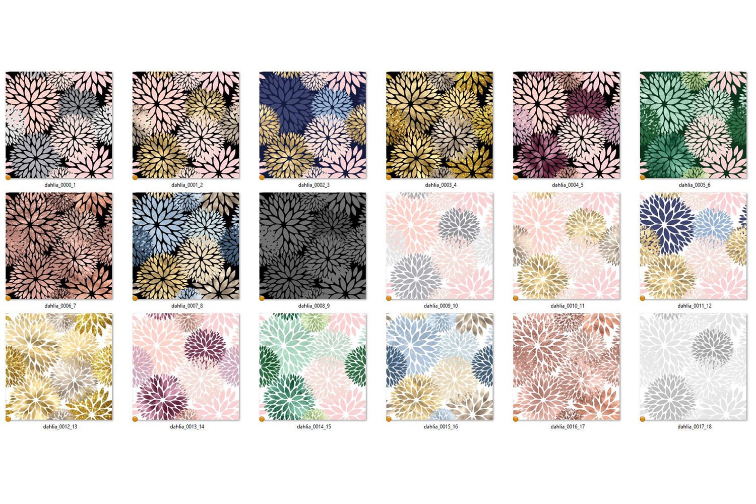 Dahlia Digital Paper Seamless Dahlia Patterns Rose Gold - Etsy