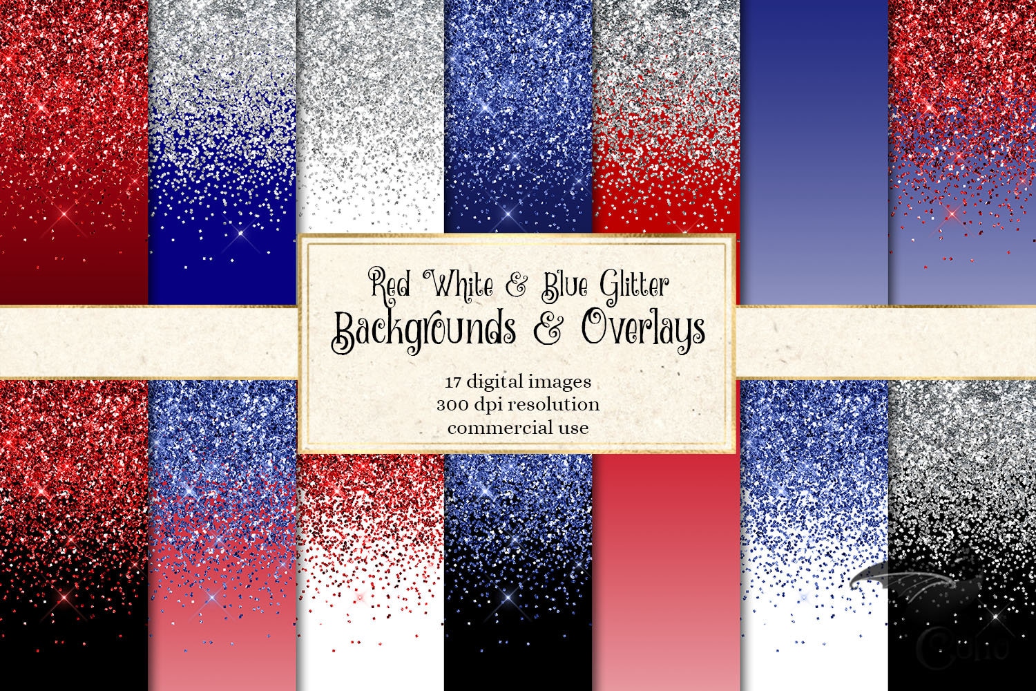 Red White Blue Glitter Backgrounds, 4th of July Overlays (digital) - Etsy