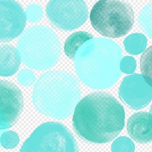 Turquoise Watercolor Circles Clipart, Watercolour Blobs in Teal and ...