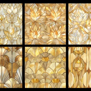 Gold Stained Glass Digital Paper, Seamless Printable Textures (digital ...