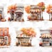Watercolor Autumn Storefronts Clipart – Fall Shops PNG (digital ...