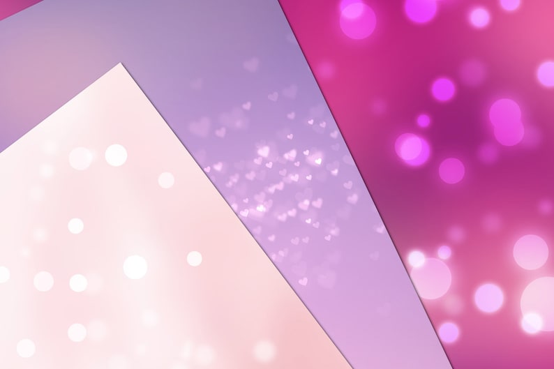 Pink Bokeh Digital Paper Printable Backgrounds With Hearts - Etsy