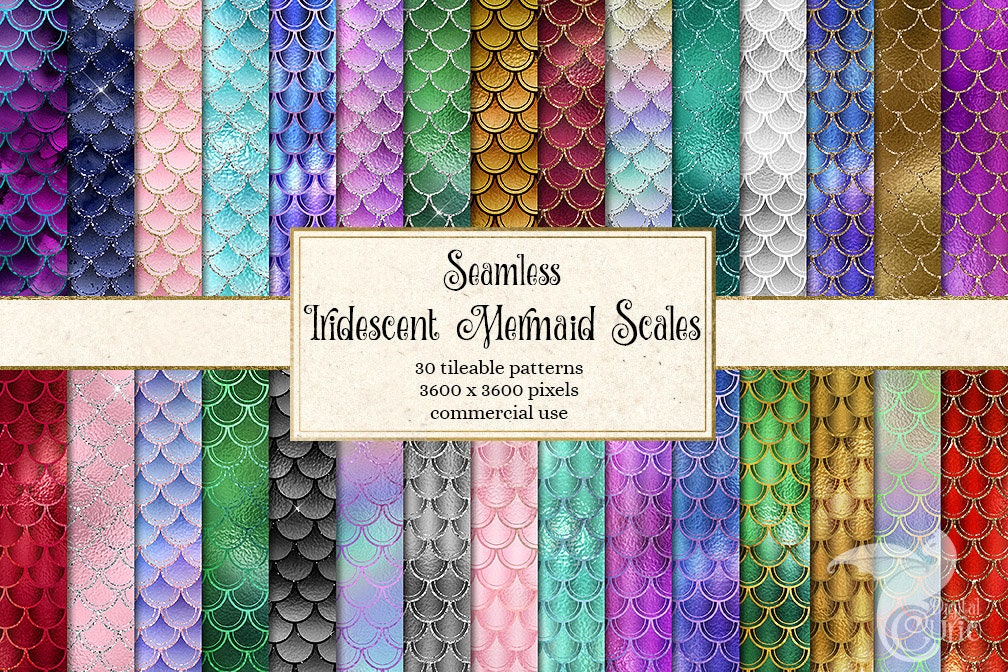 Iridescent Mermaid Scales Digital Paper Seamless Mermaid Tail - Etsy