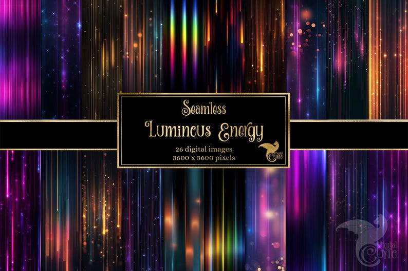 Luminous Energy Digital Paper – Seamless Vertical Light Patterns and ...