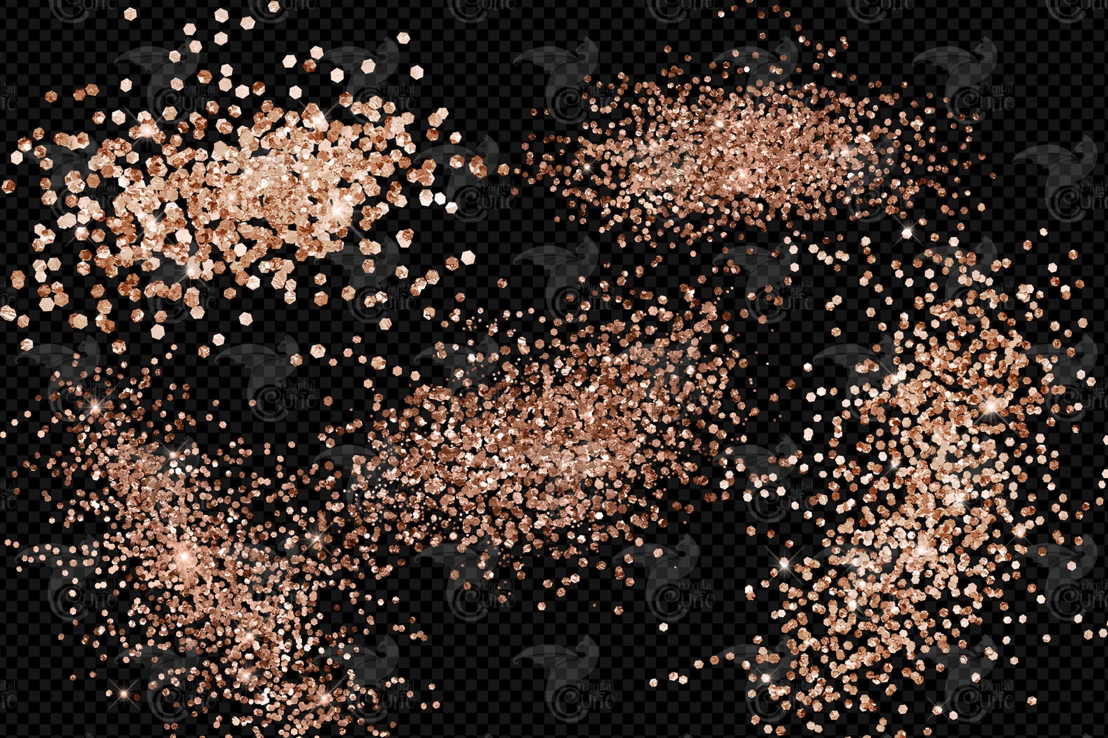 Chunky Rose Gold Glitter Overlays Digital Glitter Png - Etsy