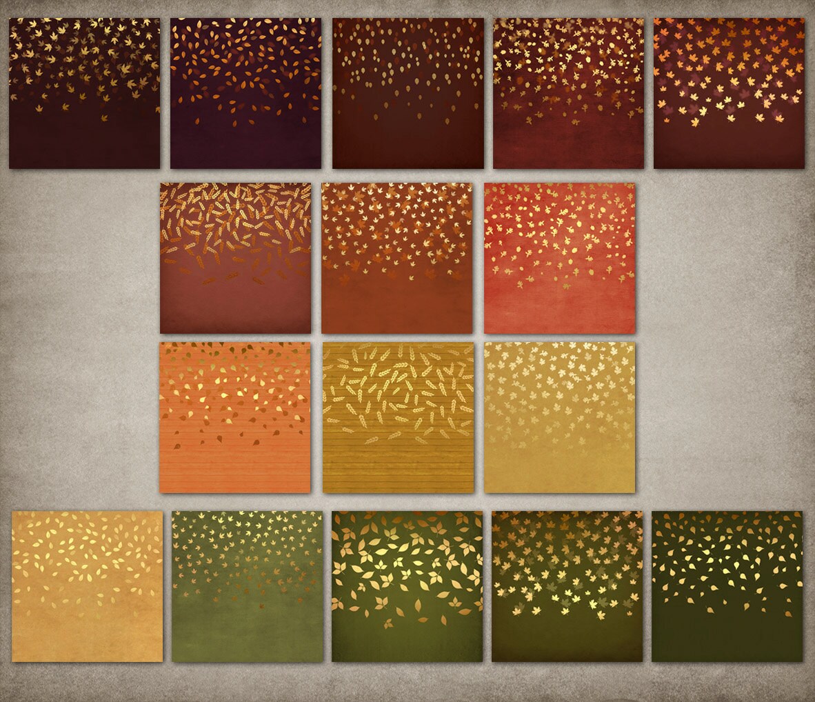 Gold Autumn Leaves Digital Paper Golden Leaf Confetti Paper - Etsy