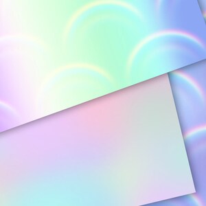 Rainbows and Clouds Digital Paper, Seamless Ombre Pastel Rainbows With ...