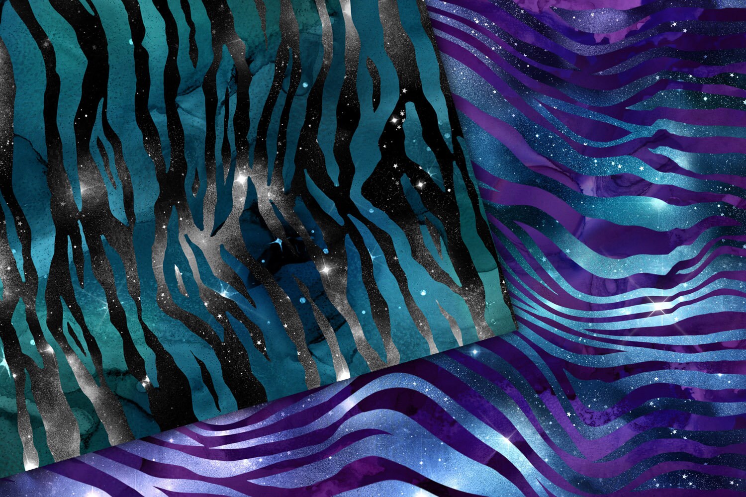 Galaxy Animal Print Digital Paper Seamless Watercolor Galaxy - Etsy