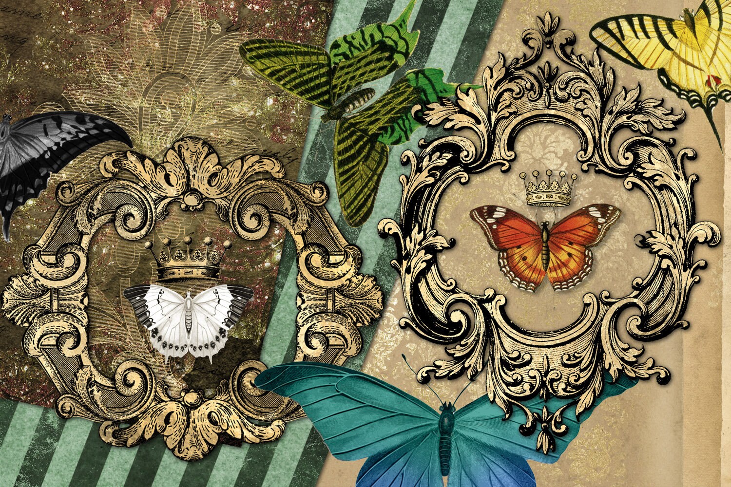 Royal Butterfly Digital Scrapbooking Kit Digital Paper - Etsy