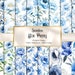 Watercolor Blue Peony Digital Paper, Seamless Floral Printable Textures ...