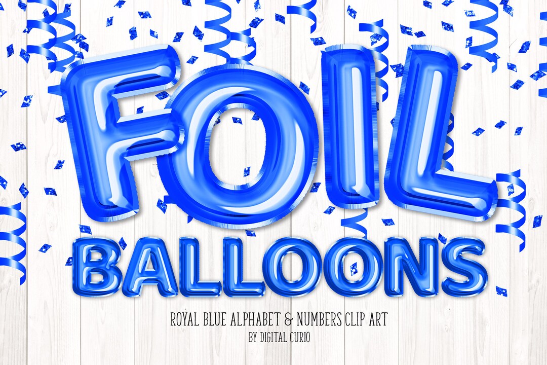 Royal Blue Foil Balloon Alphabet Clip Art (digital Download) - Etsy