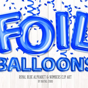 Royal Blue Foil Balloon Alphabet Clip Art (digital Download) - Etsy
