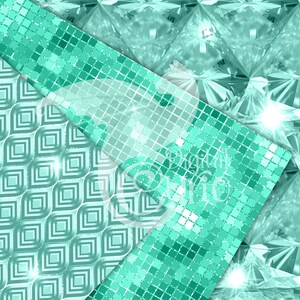 Luxury Aqua Textures Digital Paper, Glitter Foil, Backgrounds, Metallic ...