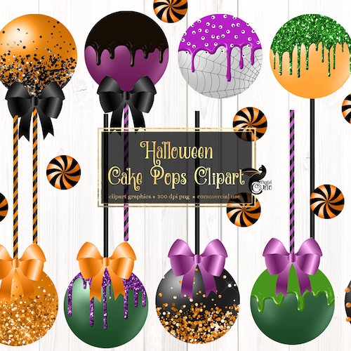 Glam Cake Pops Clipart Glitter Dessert Clip Art Graphics in - Etsy