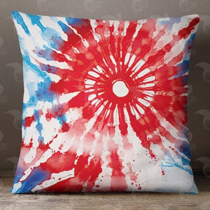 Red White and Blue Tie Dye Digital Paper, Seamless Textures (digital ...