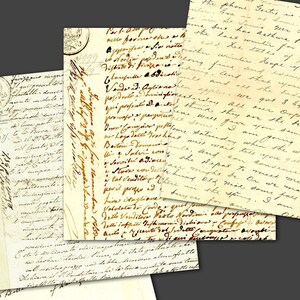 Vintage Handwriting Digital Paper, Old Letters, Old Handwriting ...