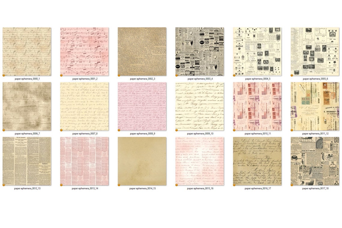 Paper Ephemera Digital Paper Seamless Vintage Antique Digital - Etsy
