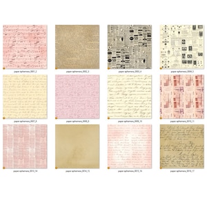 Paper Ephemera Digital Paper, Seamless Vintage Antique Digital Ephemera ...