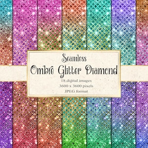 Ombre Glitter Diamond Digital Paper, Seamless Glitter Texture ...