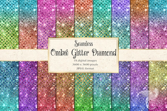 Ombre Glitter Diamond Digital Paper Seamless Glitter Texture - Etsy