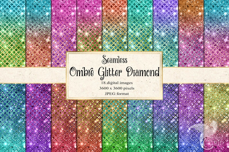 Ombre Glitter Diamond Digital Paper, Seamless Texture (digital Download ...