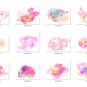 Pink Ink Graphic Elements, Ink Overlays, Paint Splatter Clipart, Paint ...