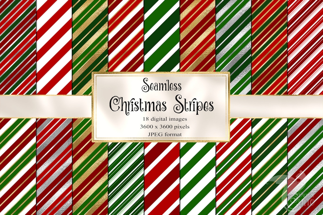 Christmas Stripes Digital Paper – Candy Cane Seamless Patterns (digital ...