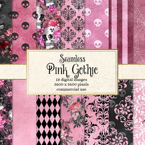 Silver Gothic Digital Paper Skull Damask Halloween Scrapbook - Etsy