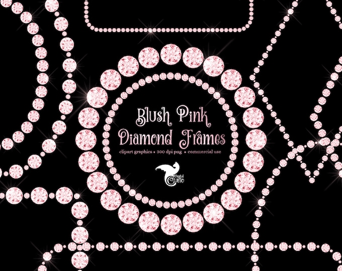 Pink Frames Digital Clip Art PNG File Format. Pink and Diamond Frames ...