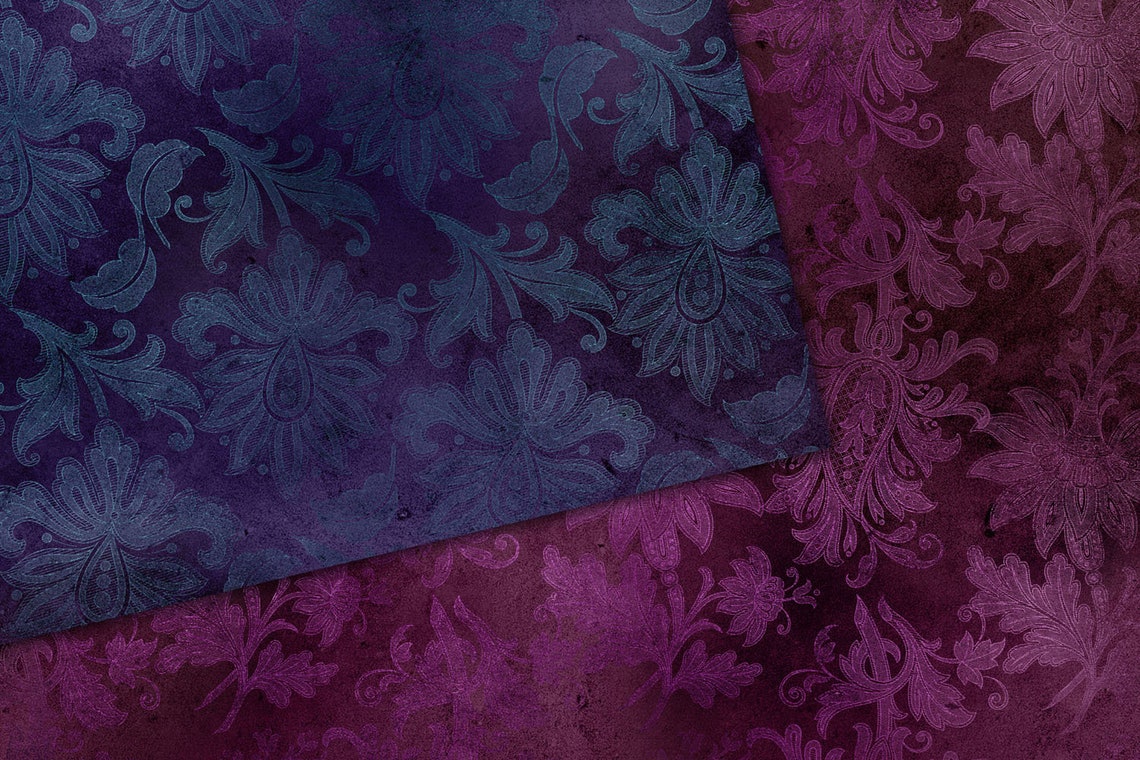 Distressed Floral Damask Digital Paper Seamless Printable - Etsy