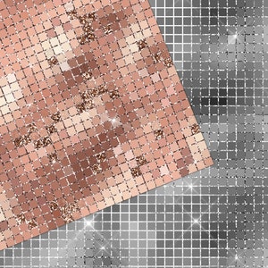Disco Mirror Glam Digital Paper - Seamless Shimmer Tileable Backgrounds ...