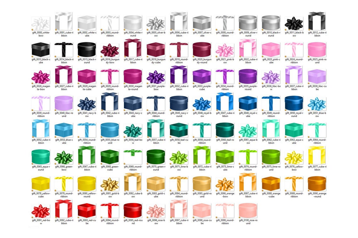 Gift Box Creator Clip Art Create Your Own Custom Color Gift - Etsy
