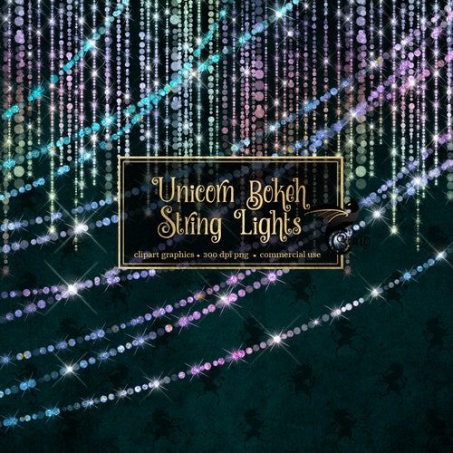 Sparkling Bokeh String Lights Clipart Digital Overlay PNG | Etsy