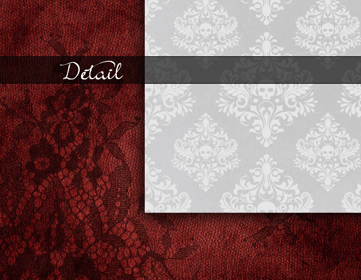 Skull Rose Lace Digital Paper Halloween Damask Lace Vintage | Etsy